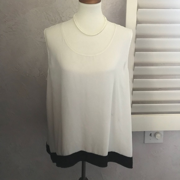 Tahari | Tops | Tahari Xl Cream And Black Sheer Camisole Tank | Poshmark